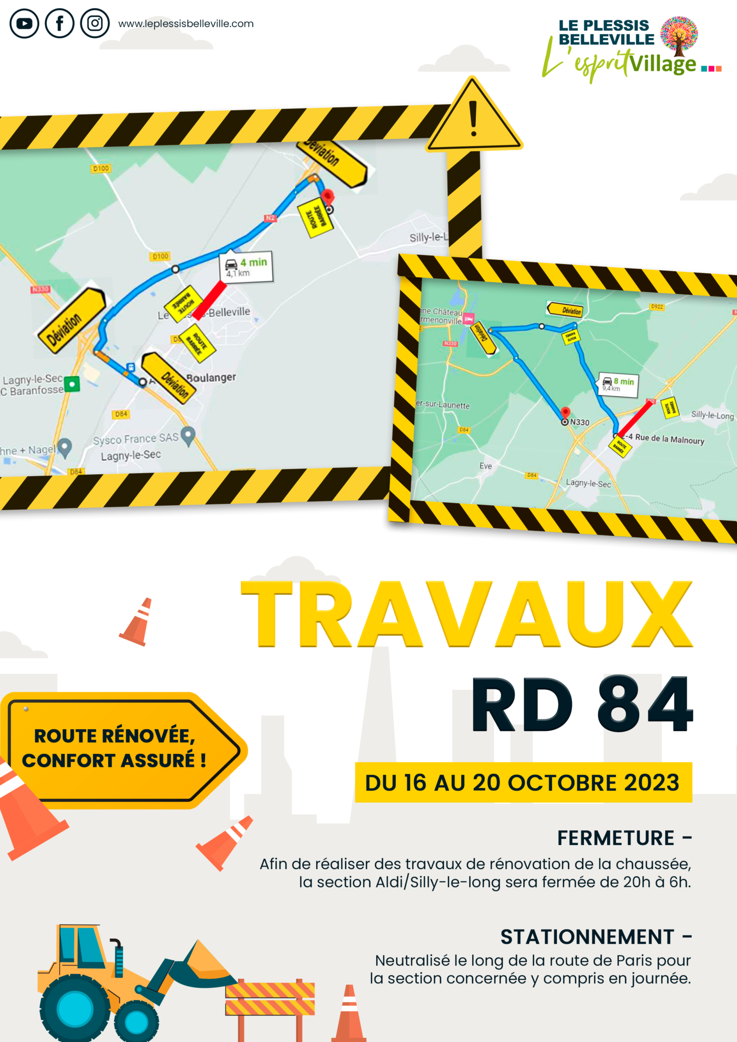 Travaux RD84 – Mairie Le Plessis-Belleville